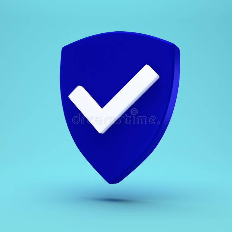 Protection Shield Minimal Concept. Security Check Icon. Tick Mark ...