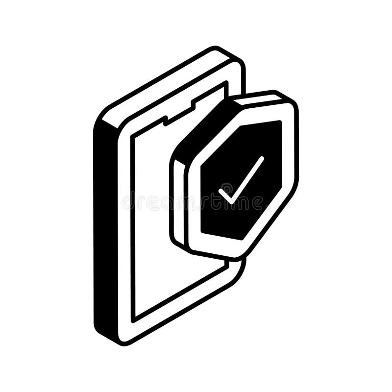 Protection Shield with Mobile, Vector Design of Mobile Security Stock ...