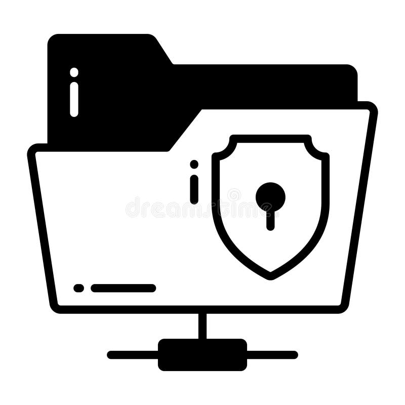 Protection Shield With Network Folder Concept Vector Of Secure Data