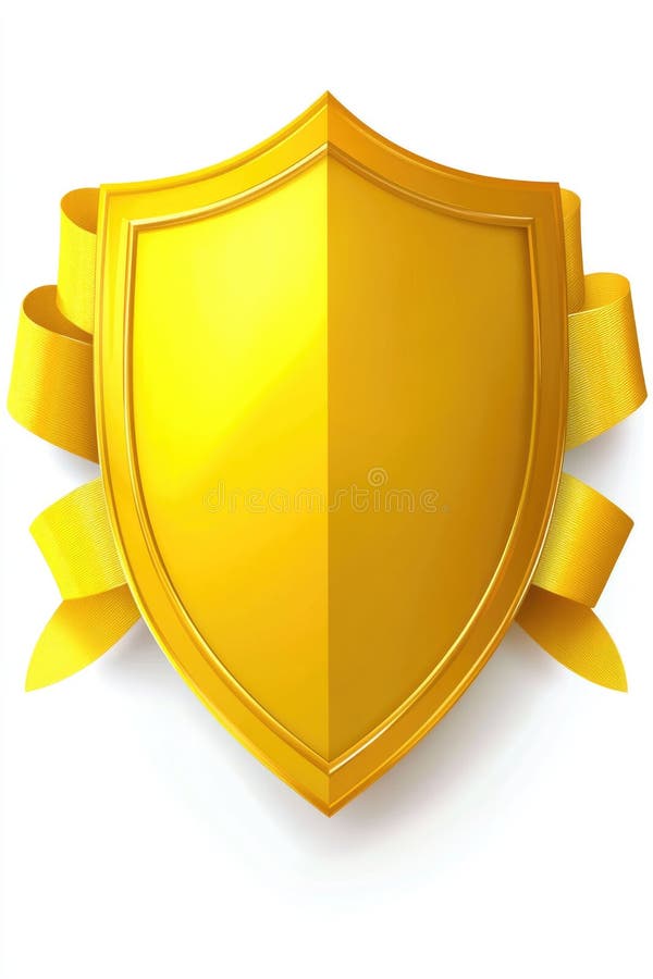 Protection Shield with Ribbon Stock Photo - Image of badge, protection ...