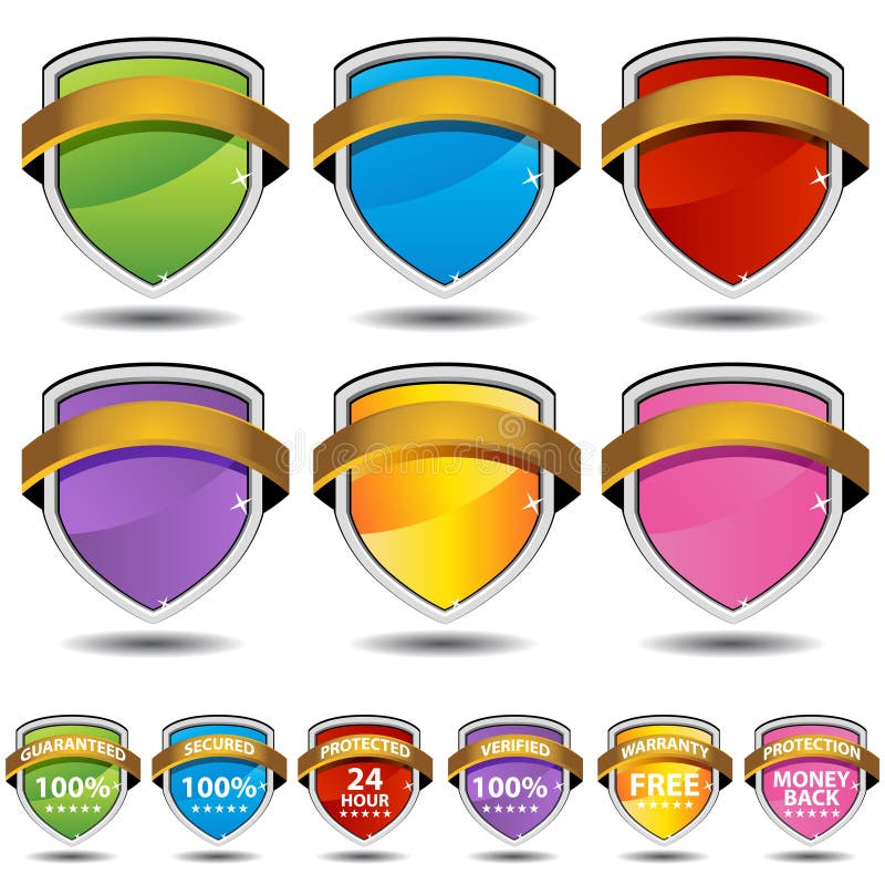 100 Protection. Shield Symbol Stock Vector - Illustration of defence ...