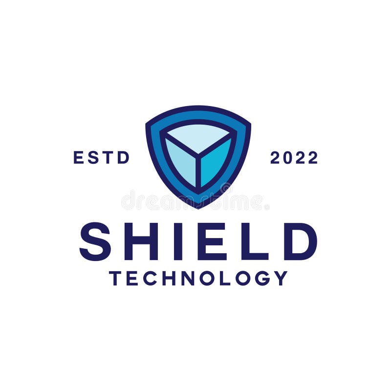 Protection Shield Technology Logo Vector Design Graphic Emblem Stock ...