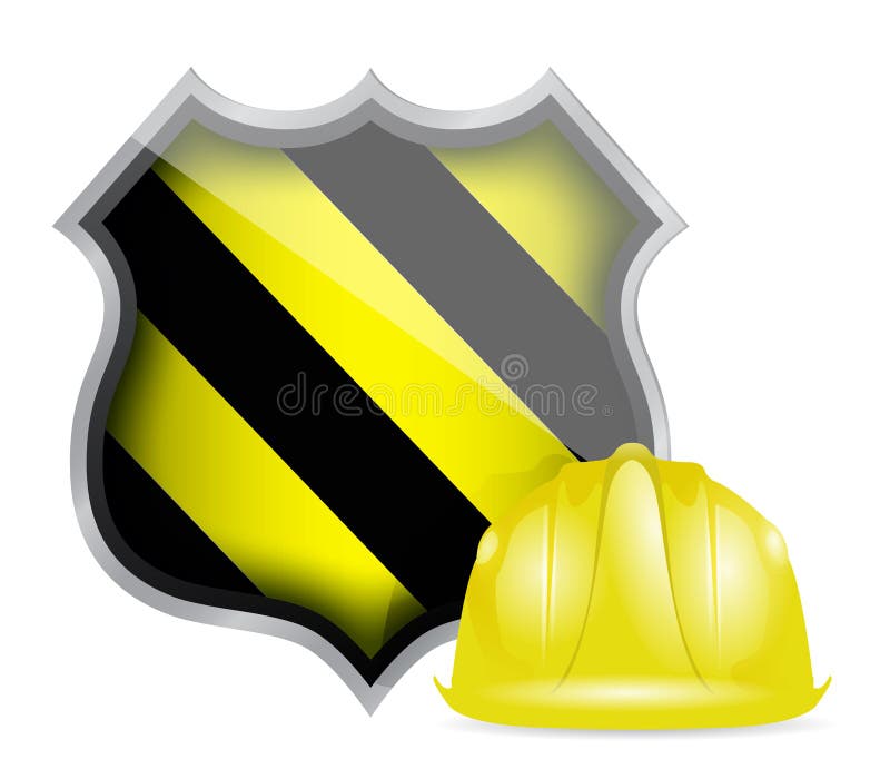 Protection Shield Under Construction Stock Illustration - Illustration ...