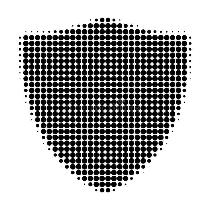 Protection Shiled Halftone Dotted Icon Stock Vector - Illustration of ...