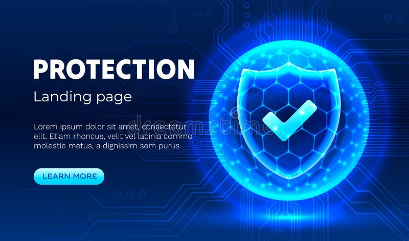Protection Sphere Shield with Hexagon, Cyber Protect Ball. Vector ...
