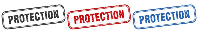 Protection Square Isolated Sign Set. Protection Stamp Stock Vector ...