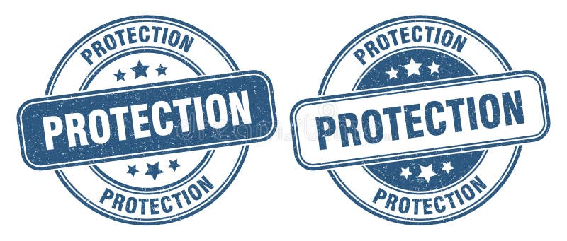 Protection Stamp. Protection Label. Round Grunge Sign Stock Vector ...