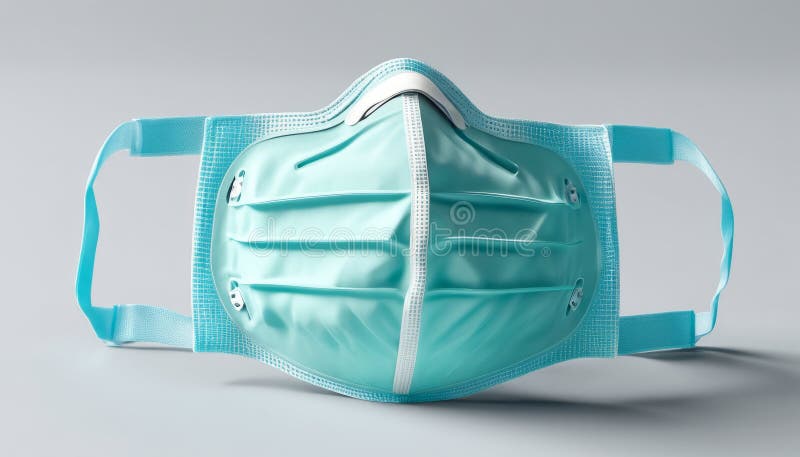 Protection in Style - Light Blue Face Mask Stock Illustration ...