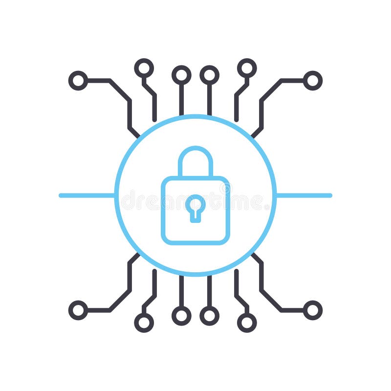 Protection System Line Icon, Outline Symbol, Vector Illustration ...