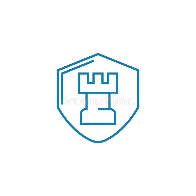 Protection Systems Development Linear Icon Concept. Protection Systems ...