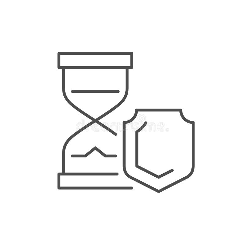 Protection Time Line Outline Icon Stock Vector - Illustration of time ...