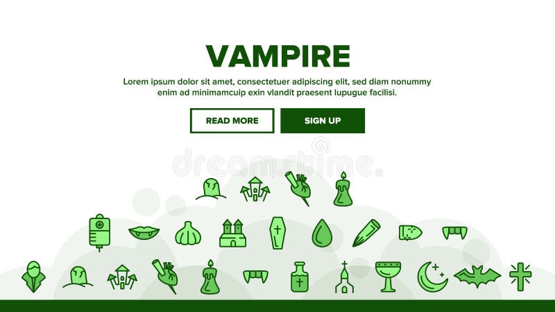 Protection from Vampire Vector Linear Icons Set Stock Vector ...