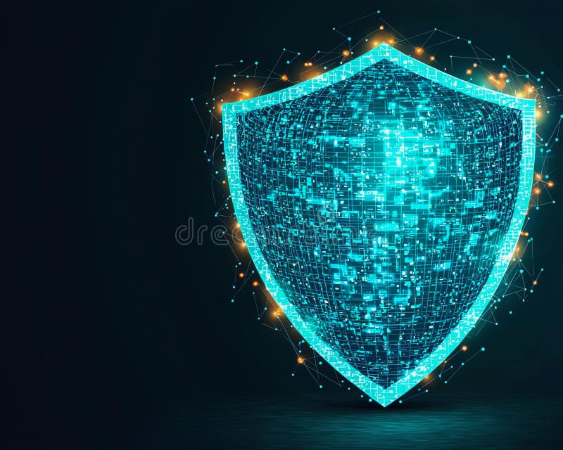 Protection VPN Virus, Digital Shield Representation with Futuristic ...