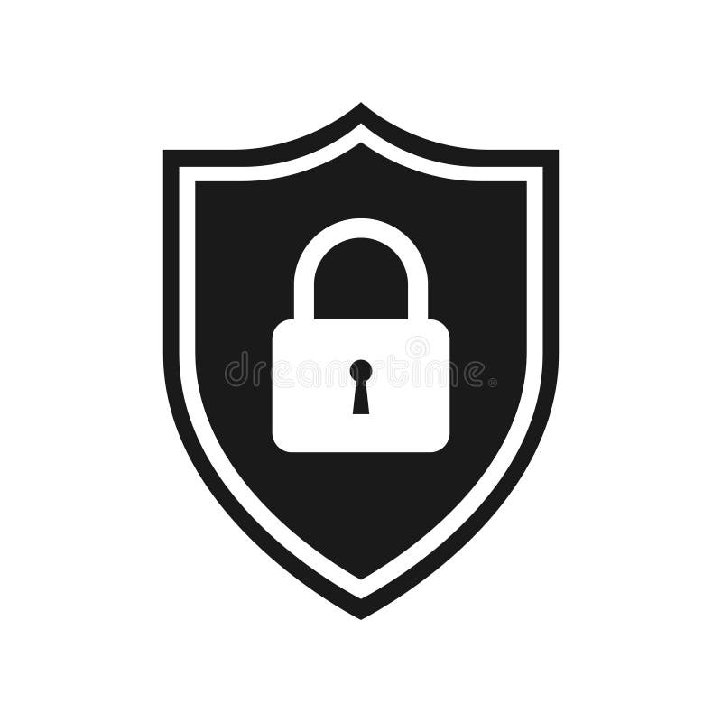 Web Protection Graphic Black and White Icon. Stock Vector ...