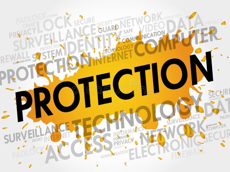 PROTECTION word cloud stock illustration. Illustration of secure ...