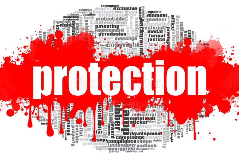 Protection word cloud stock illustration. Illustration of collage ...