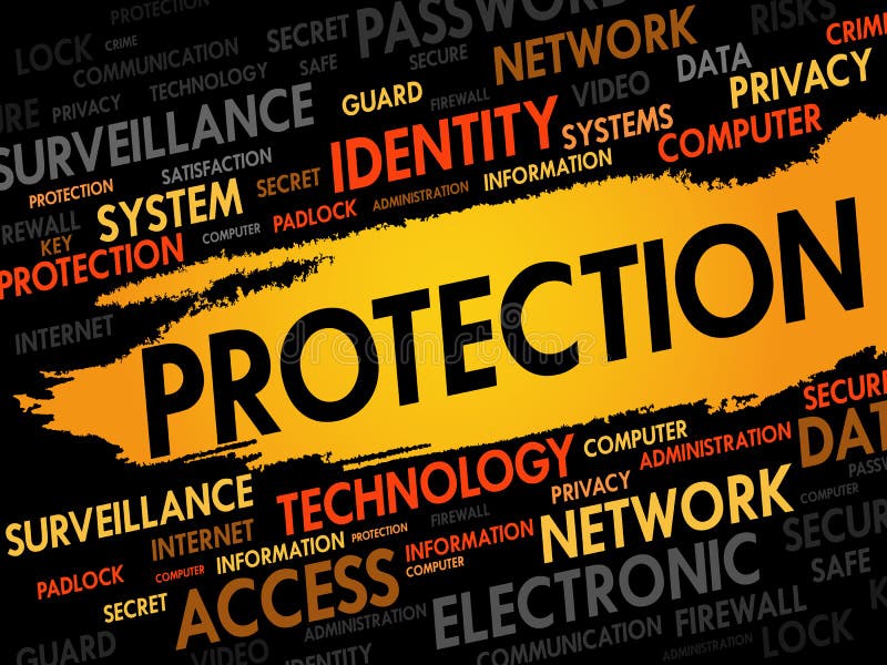 PROTECTION Word Cloud Collage With Marker, Technology Concept ...