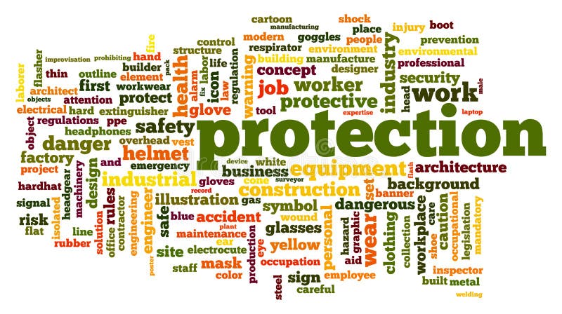 Protection word cloud stock illustration. Illustration of security ...