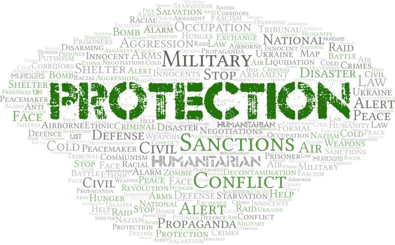 Protection Word Cloud. Vector Made with the Text only. Stock Vector ...