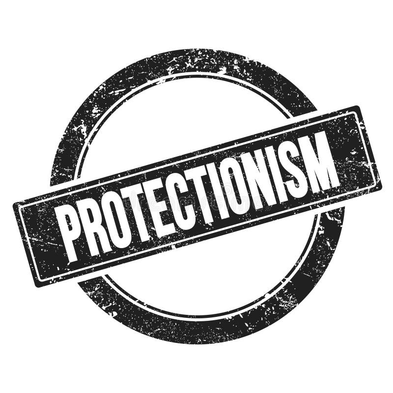 PROTECTIONISM Text on Black Vintage Stamp Stock Illustration ...