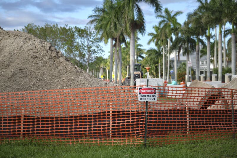 Protective Barrier at Construction Site for Safety Restriction Stock ...