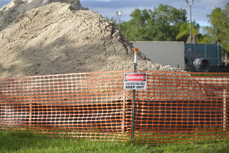 Protective Barrier at Construction Site for Safety Restriction Stock ...