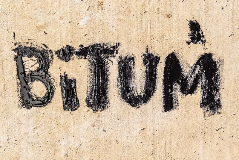 Protective Bitumen Mastic on Concrete Pavement with a Brush. Bitum ...