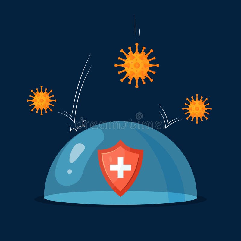 Protective Bubble Concept in Cartoon Style, Vector Stock Vector ...