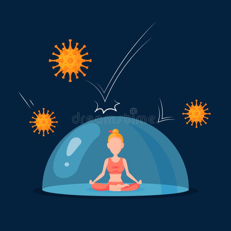 Protective Bubble Concept in Cartoon Style, Vector Stock Vector ...