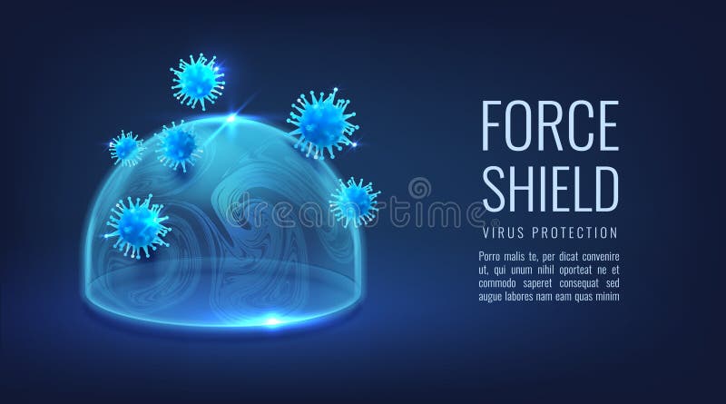 Protective Bubble. Realistic Force Shield. 3D Energy Dome for Virus ...