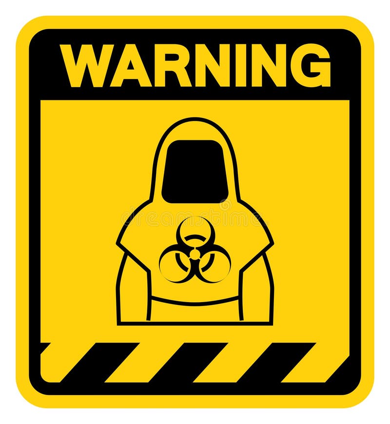 Protective Clothing of Biological Hazard Warning Sign, Vector ...
