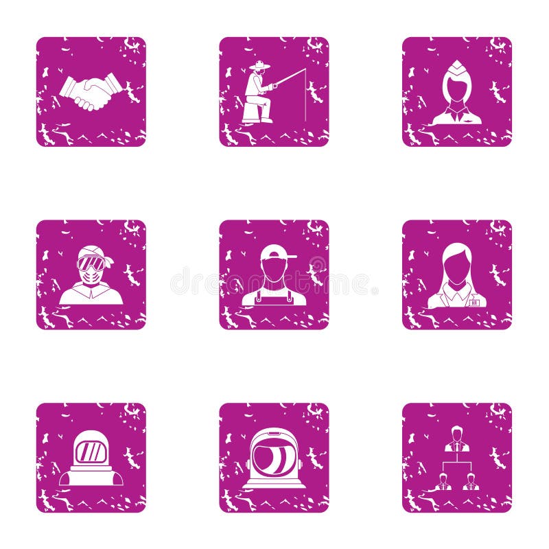 Protective Clothing Icons Set, Grunge Style Stock Vector - Illustration ...
