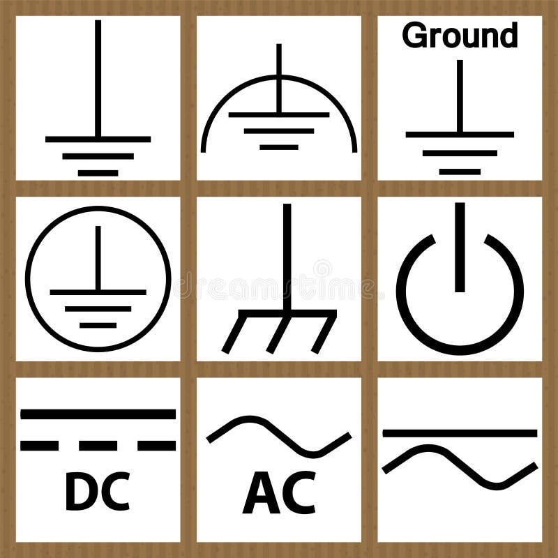 Protective Earth Ground,DC,AC Circuit Power Symbol Sign Stock Vector ...