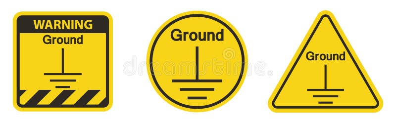 Protective Earth (Ground) Symbol Sign, Vector Illustration, Isolate on ...