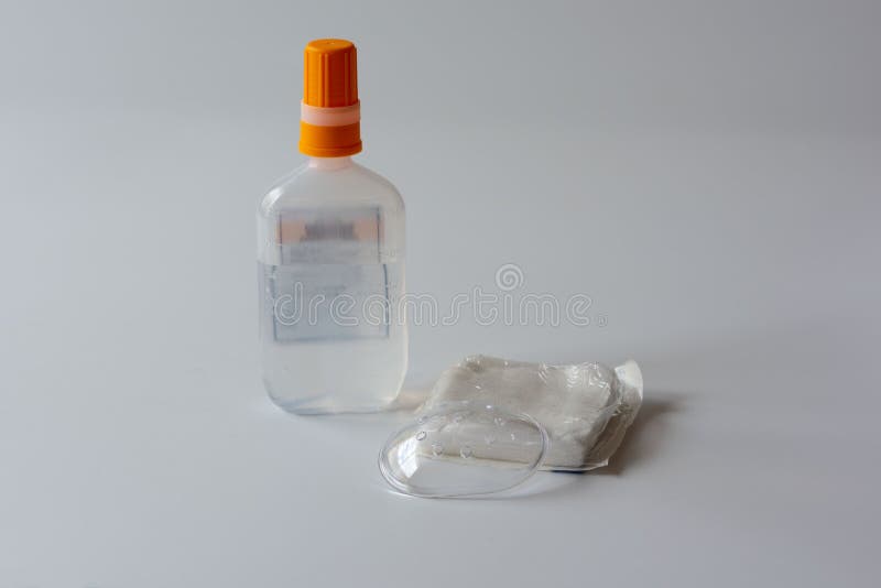 A Protective Eye Shield and Eye Cleaning Set Stock Image - Image of ...
