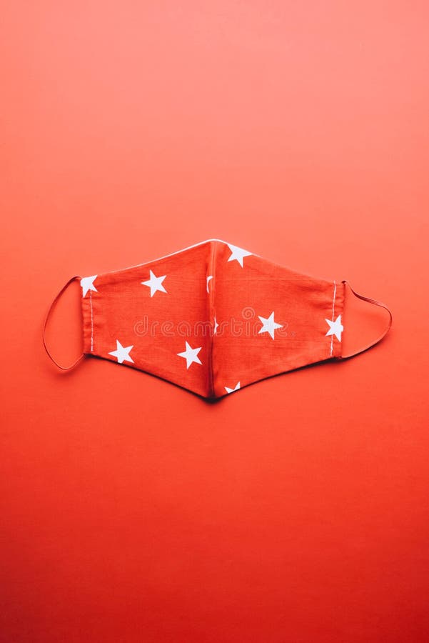 Protective Face Mask in Red with White Stars Stock Image - Image of ...
