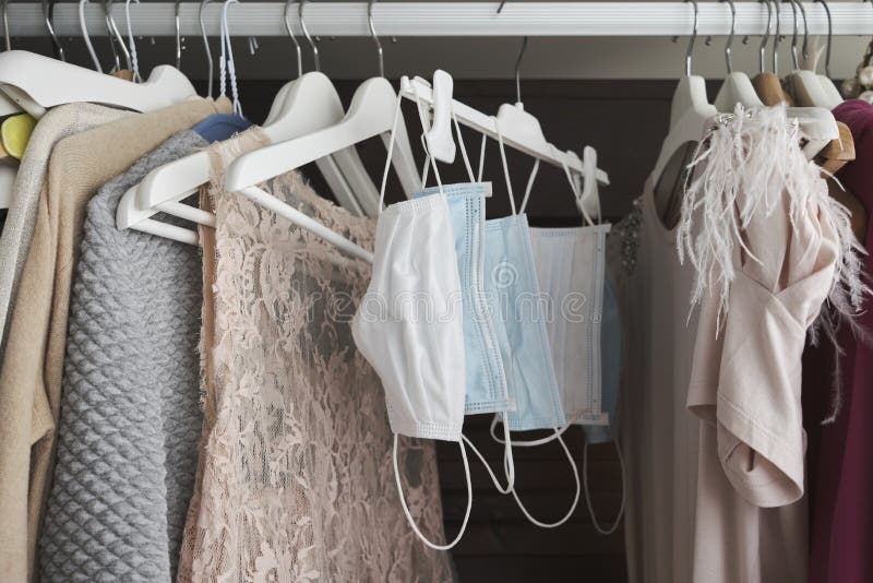 Protective face masks stock image. Image of hanging - 197296543