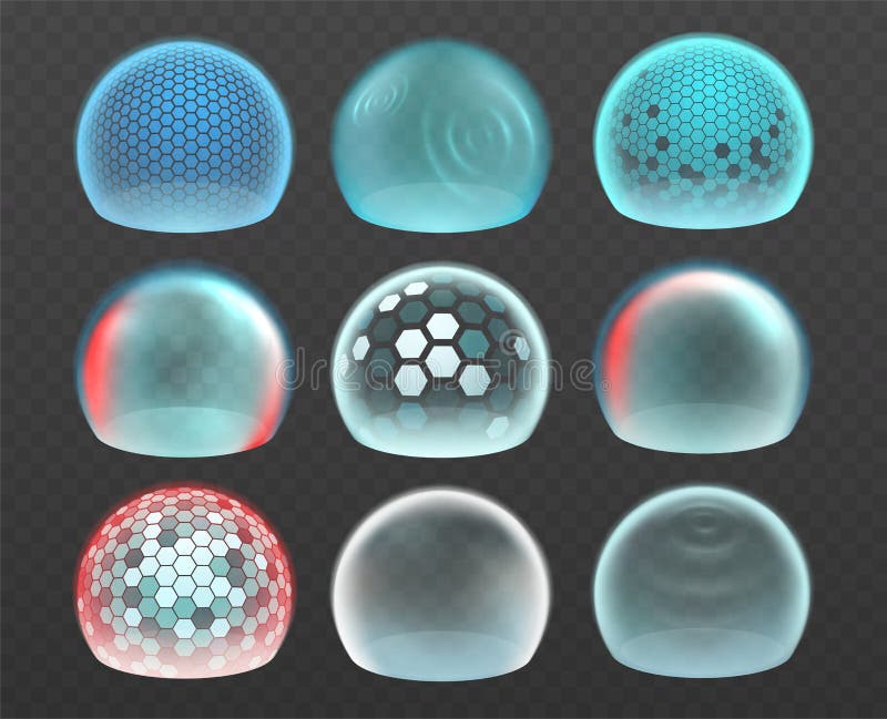 Protective Force Field Energetic Protective Bubble. Set of Transparent ...