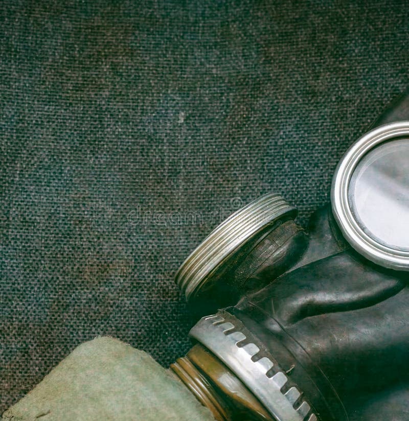 Protective Gas Mask with a Filter on a Gray Dirty Background, Doomsday ...