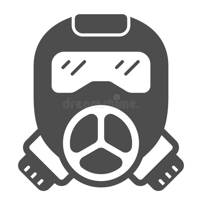 Protective Gas Mask with Filter Solid Icon, Air Pollution Concept ...