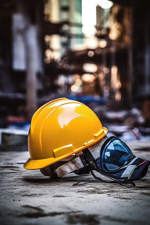 Protective Gear Left on the Floor, Suitable for Construction or Safety ...