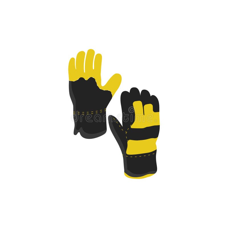 Protective Gloves Vector. Builder Gloves Vector Icon. Logo of ...