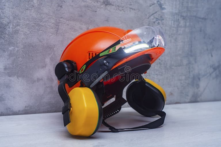 Protective Goggles for Eyes and Construction Helmet for Head with ...
