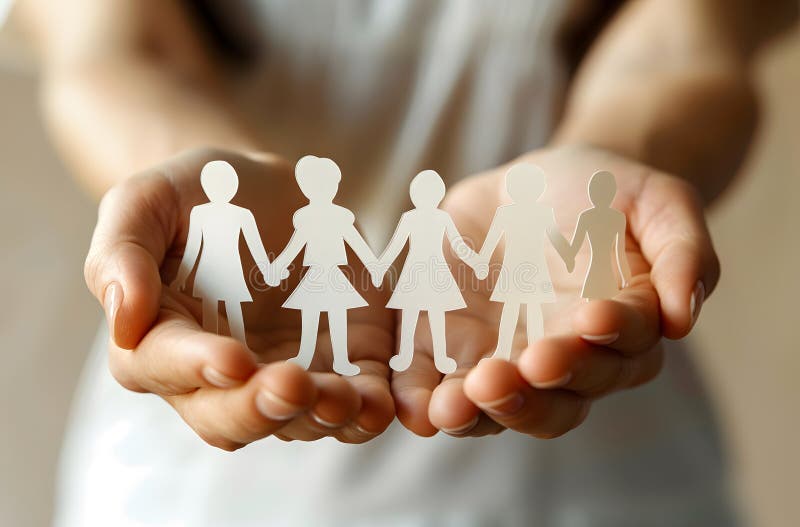 Protective Hands Guarding Family Figures Symbolizing Family Care and ...