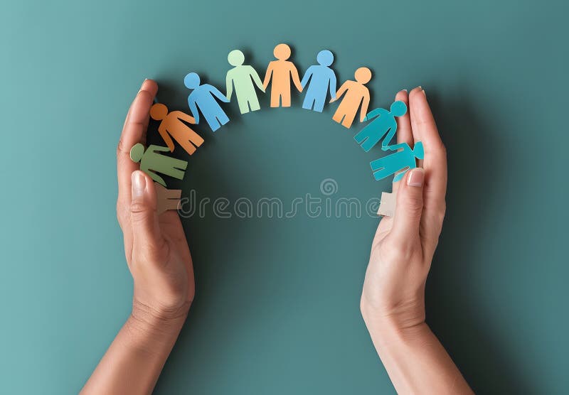 Protective Hands Guarding Family Figures Symbolizing Family Care and ...