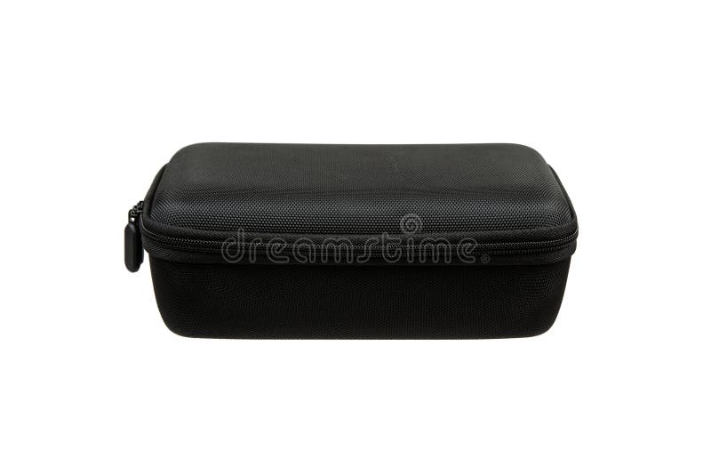 Protective Hard Case with a Zipper and a Black Fabric Texture. Isolate ...