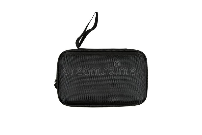 Protective Hard Case with a Zipper and a Black Fabric Texture. Isolate ...