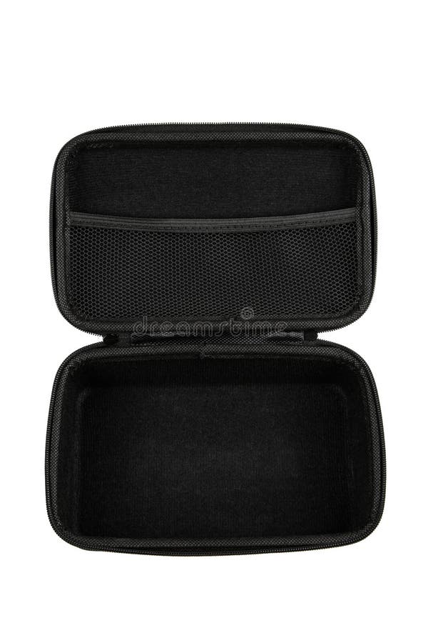 Protective Hard Case with a Zipper and a Black Fabric Texture. Isolate ...