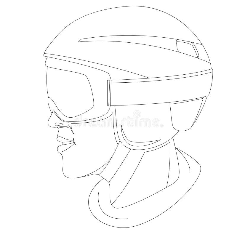 Protective Helmet ,vector Illustration , Lining Draw Stock Vector ...