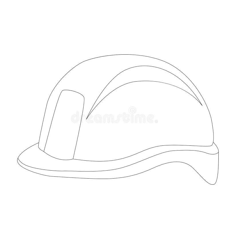 Protective Helmet ,vector Illustration , Lining Draw Stock Vector ...
